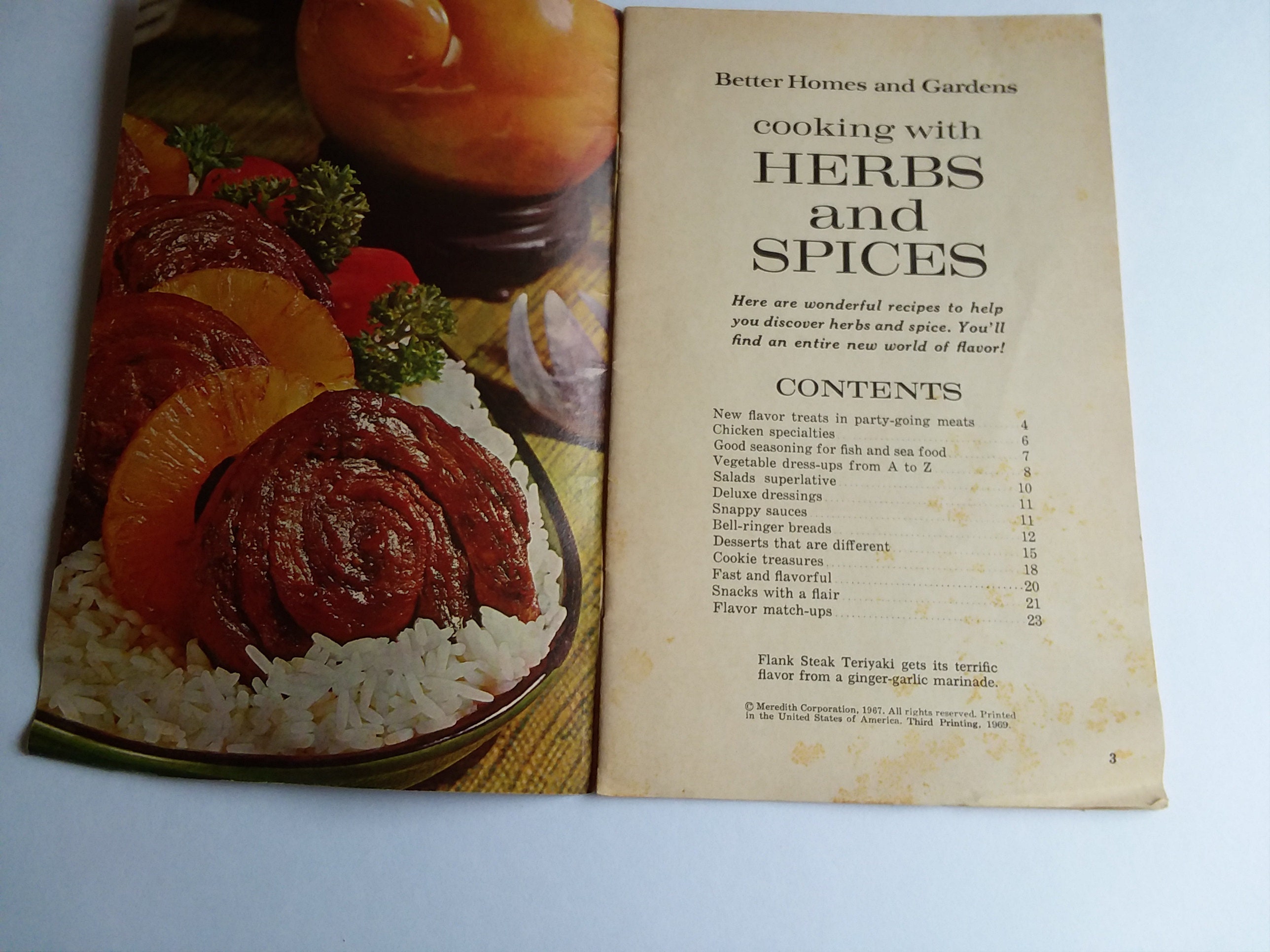 BHG Cooking With Herbs and Spices Recipe Booklet, 1969, Third Printing ...