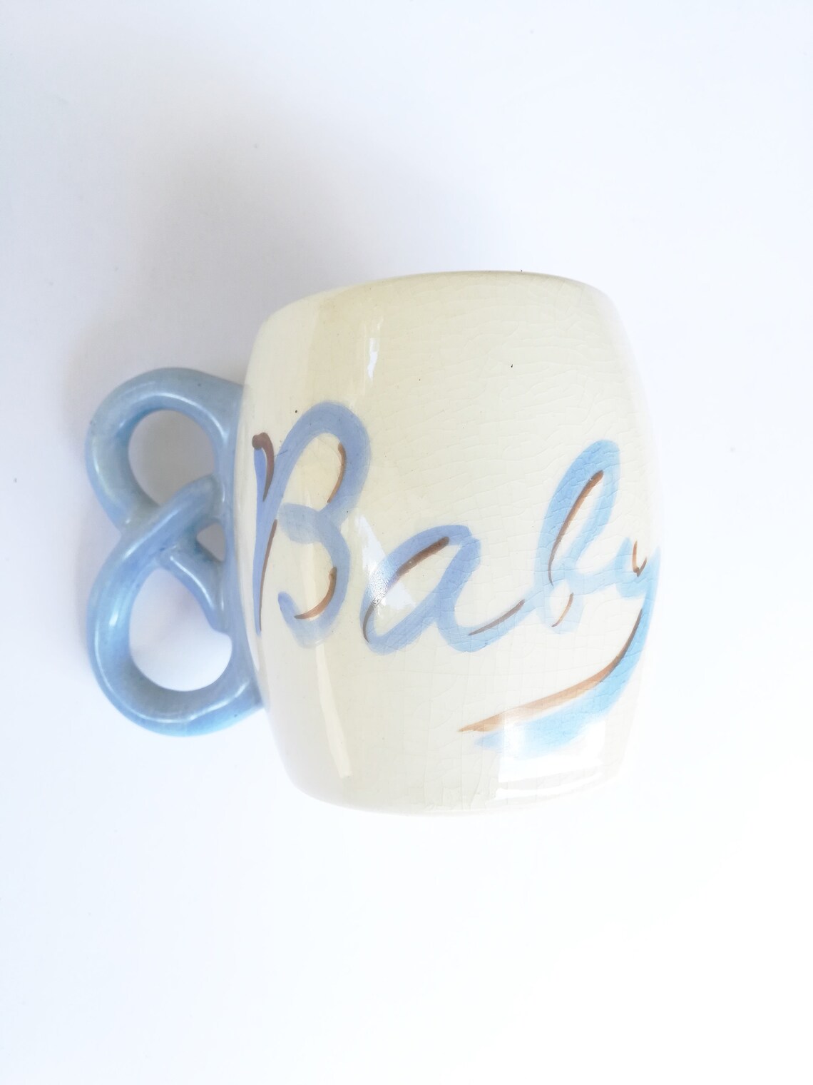 1950s Baby Mug Blue and White Cat Pink Bunny | Etsy