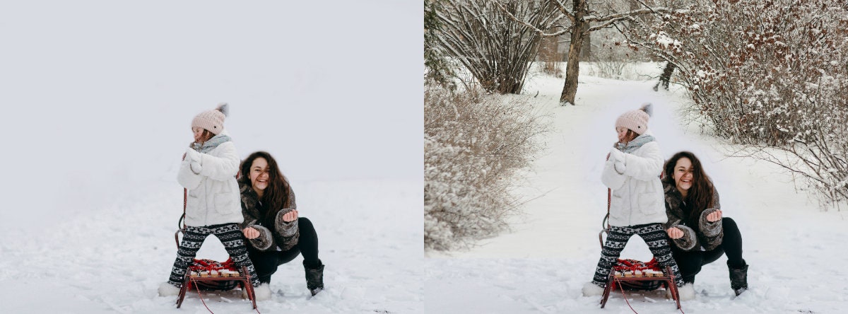 25 Winter Digital Backdrops Winter Forest Snow Backdrops | Etsy