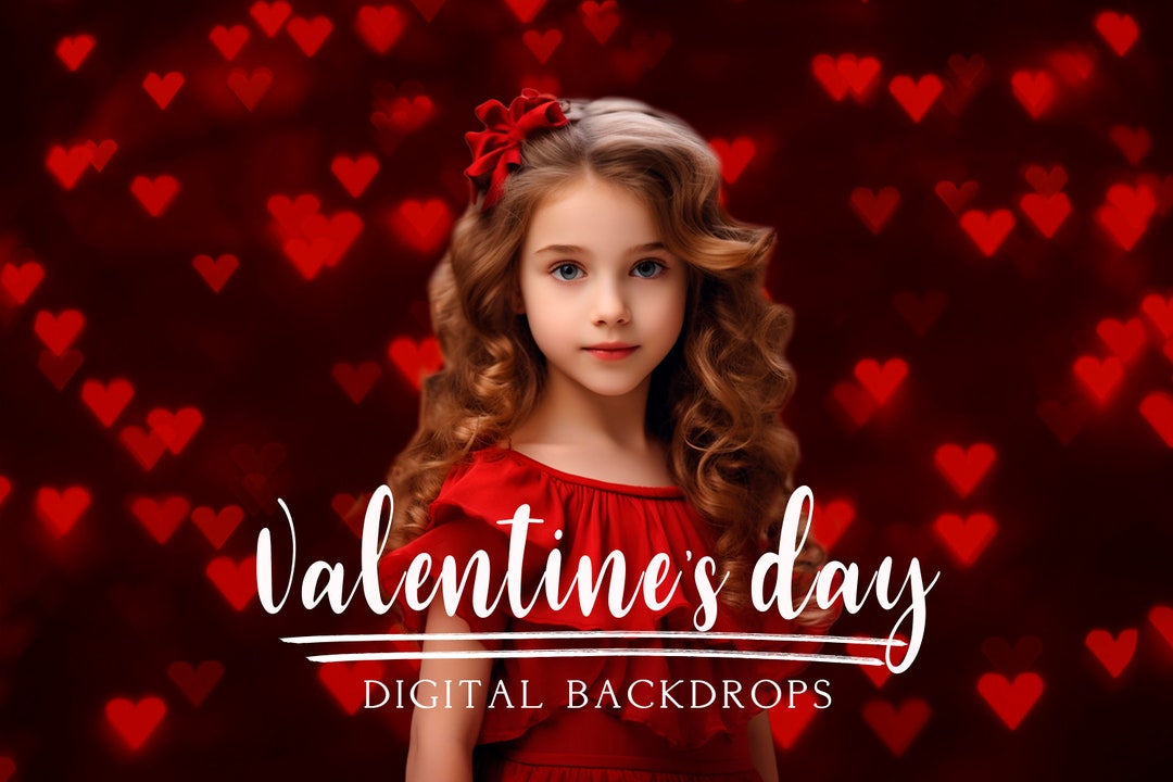 Valentine's Day Digital Backdrops, Heart Light Digital Backgrounds - Etsy