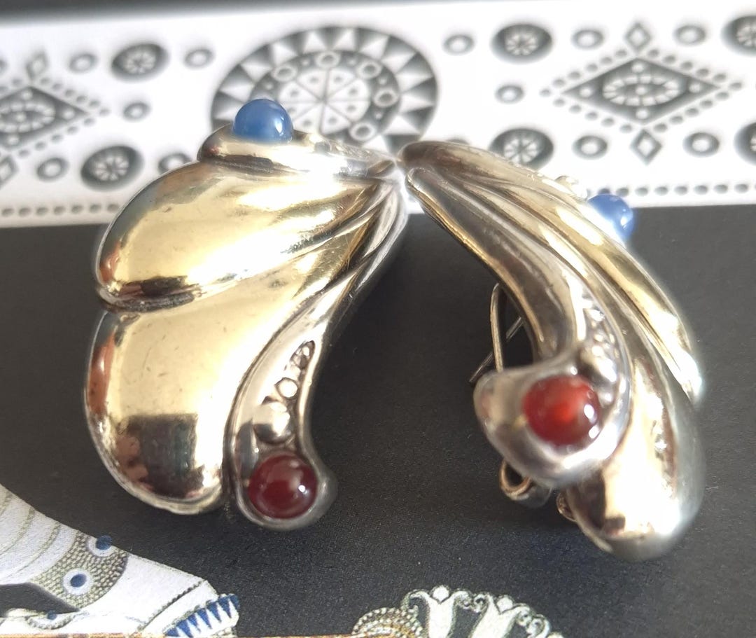 Designer Brian Bergner Stunning 1980's Sterling Silver & Cabochon ...