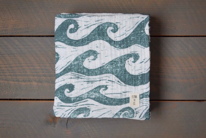 Swaddle Blanket : Waves Muslin Ocean Baby Swaddle Organic - Etsy