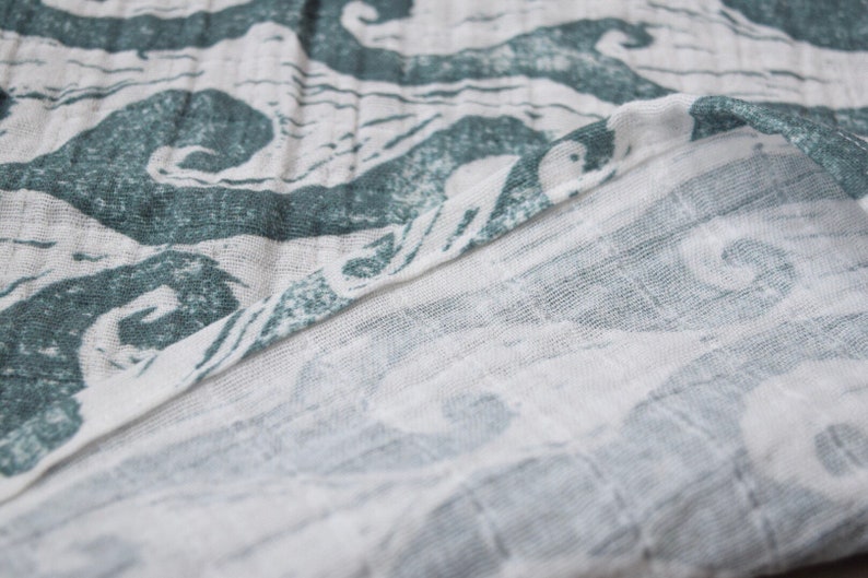 Swaddle Blanket : Waves Muslin Ocean Baby Swaddle Organic - Etsy