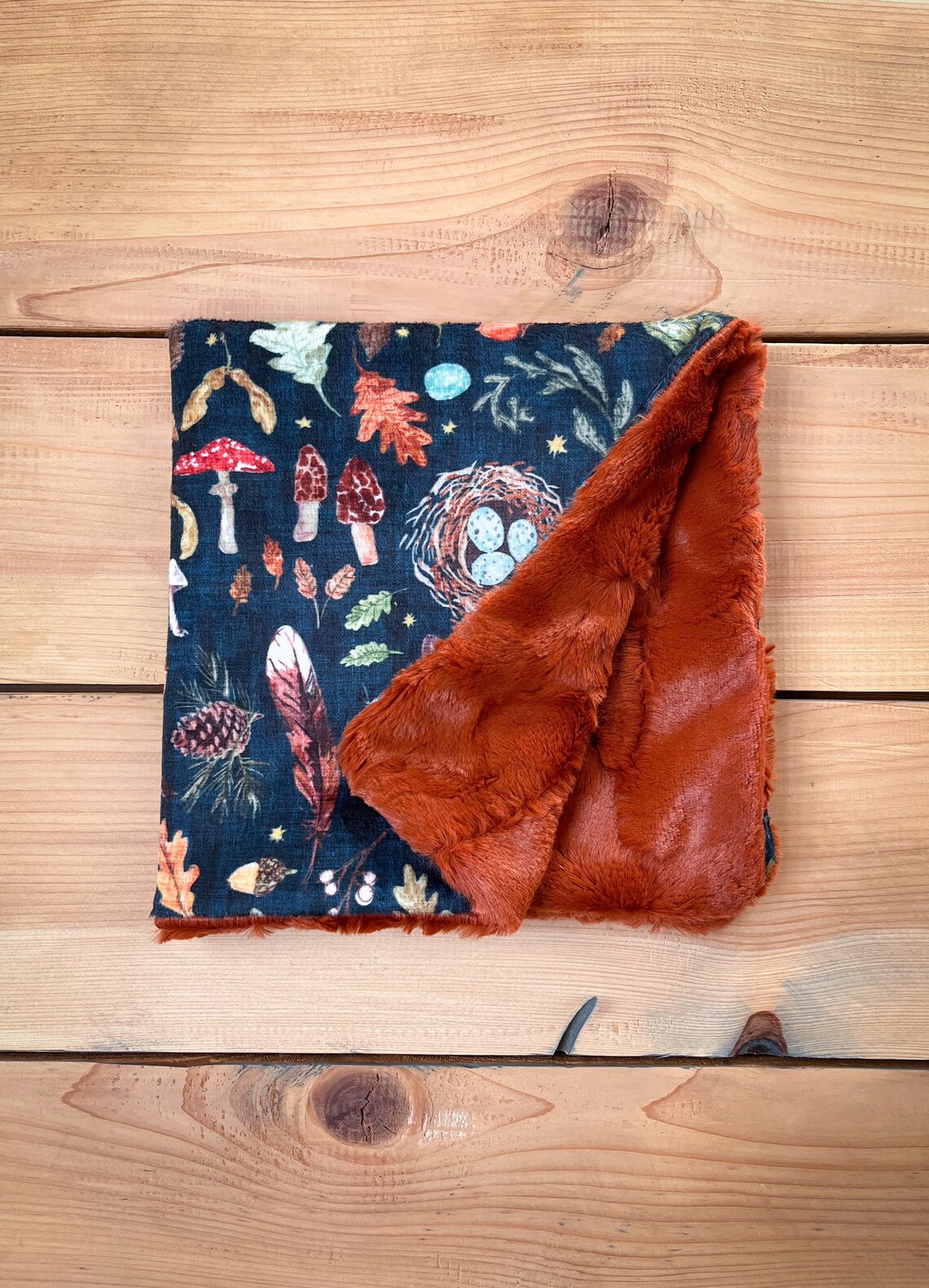 Lovey : Mushrooms and Feathers Mushroom Baby Blanket - Etsy