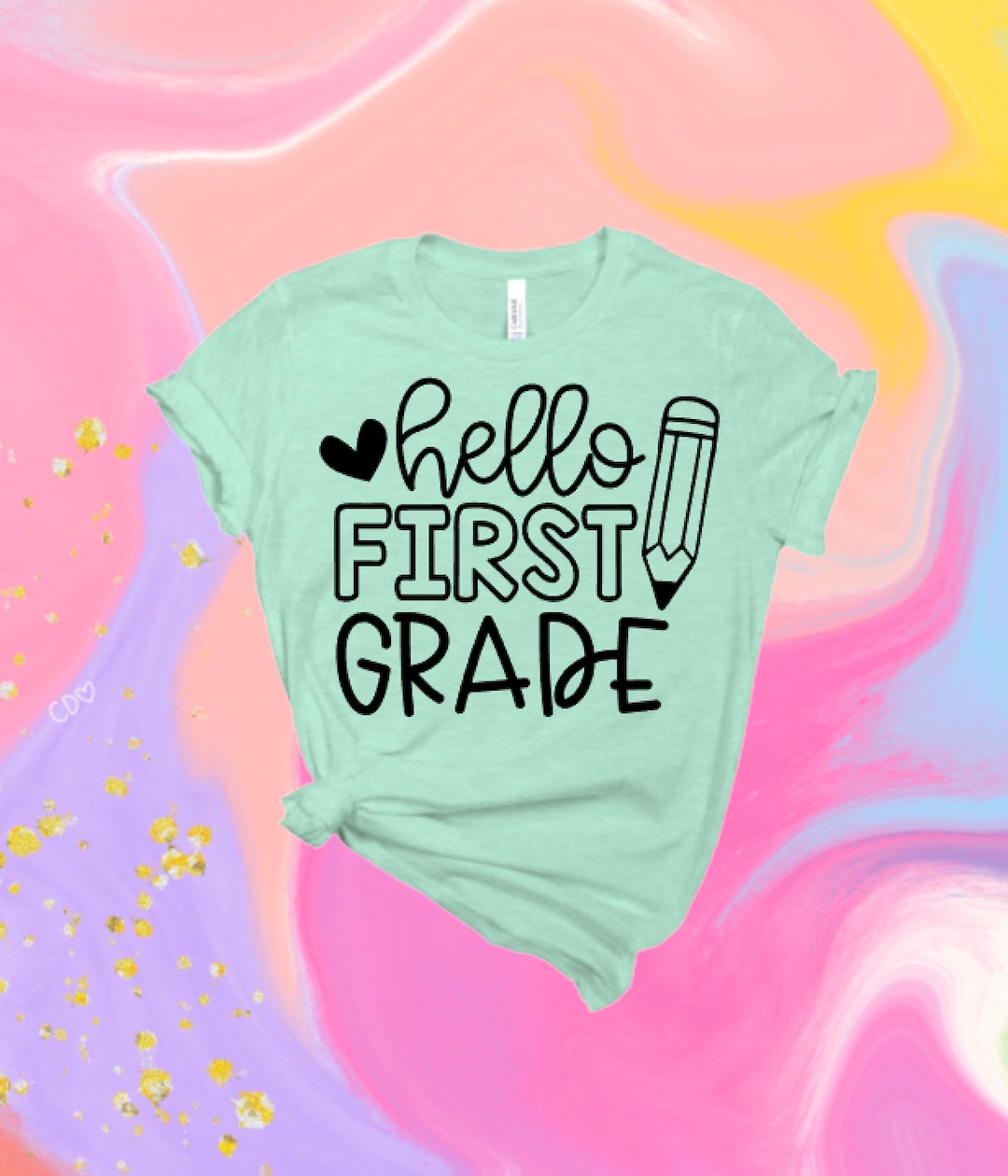 Hello First Grade Back to School Tee PNG, SVG, Digital Download ...
