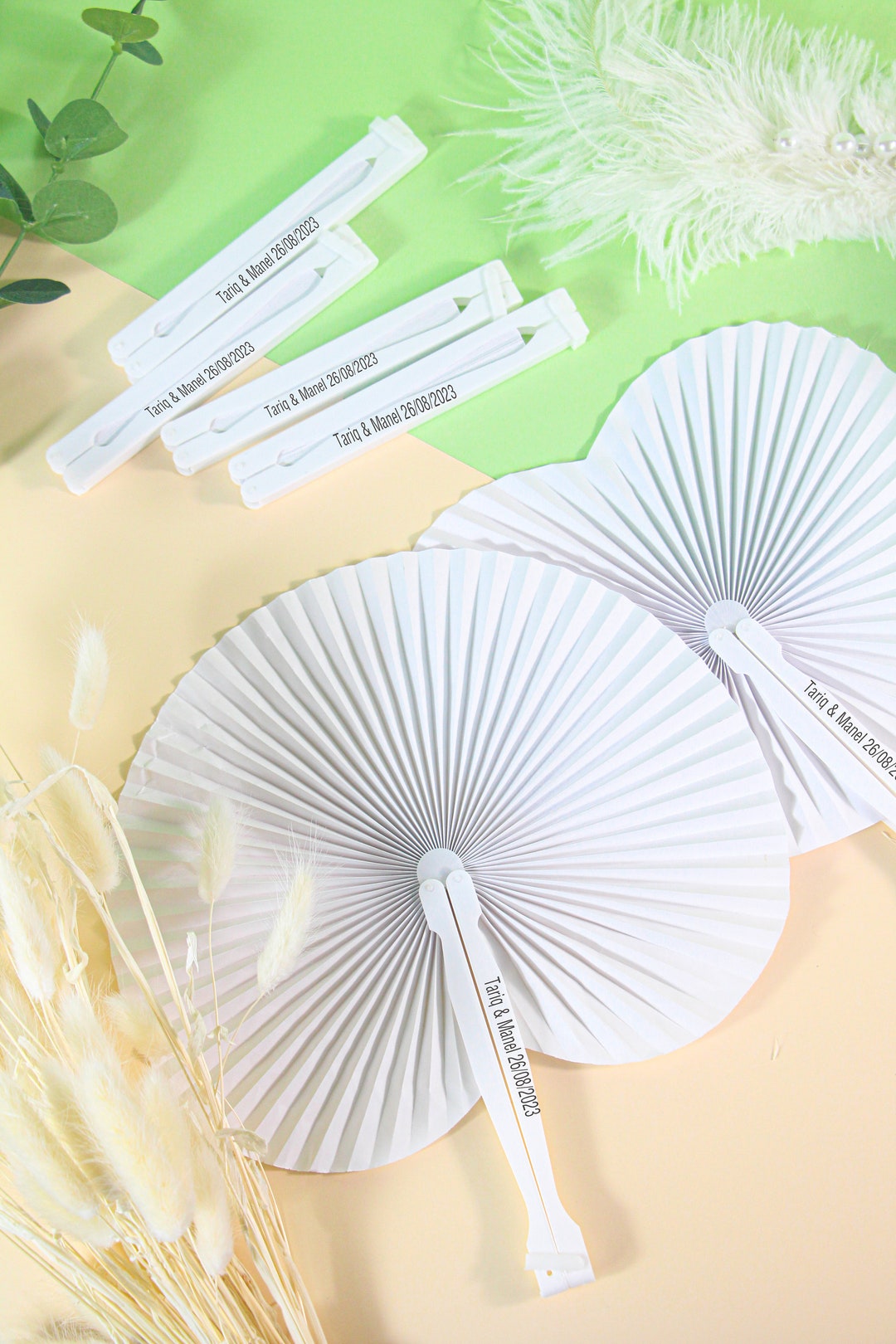 Folding Fan, Heart shaped Fan, Wedding Party Gift, Personalized Fan - Etsy