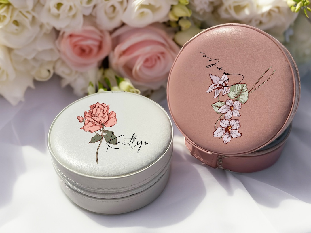 Round Jewelry Box,personalized Jewelry Box,custom Jewelry Box,travel ...