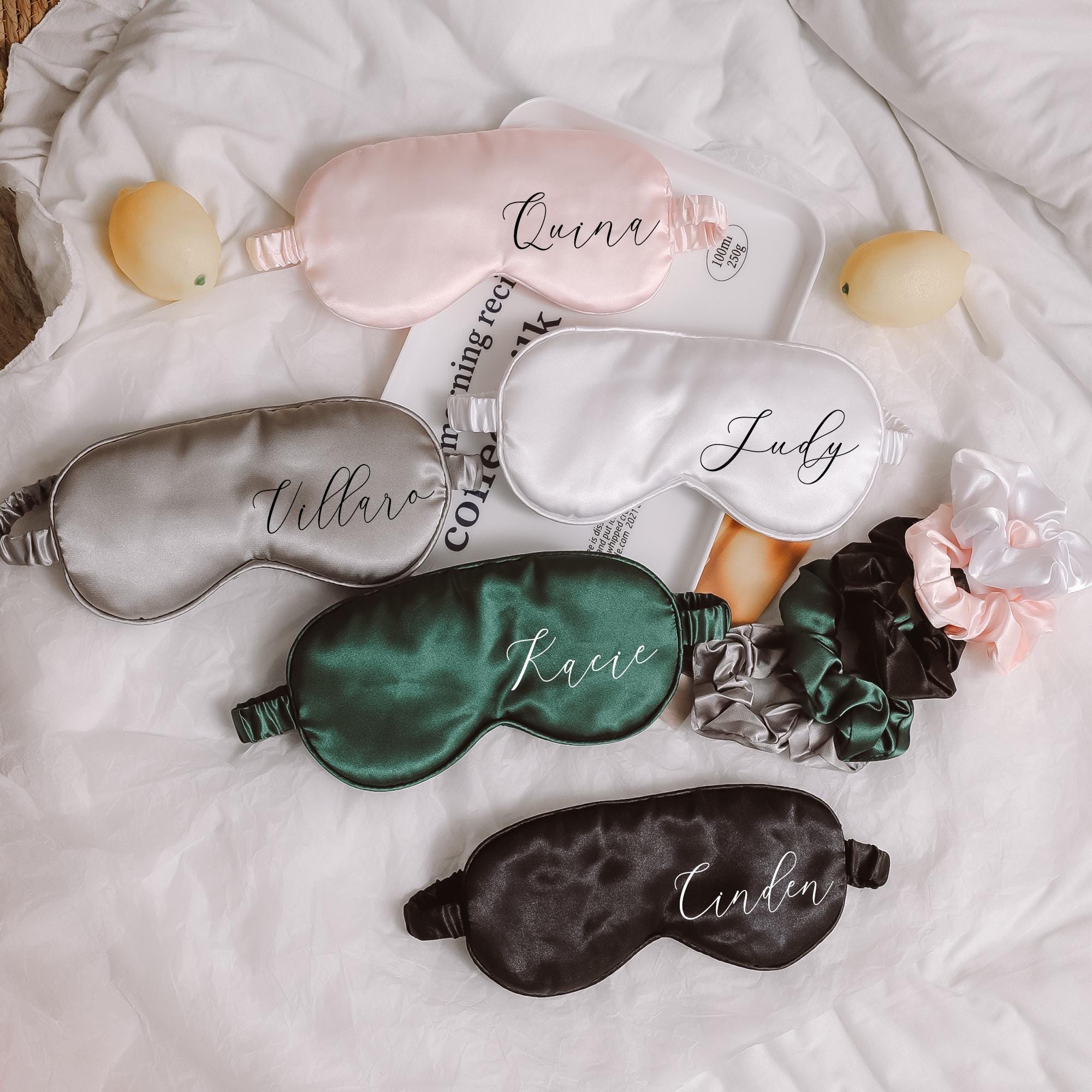Personalised Satin Eye Mask Set ,sleep Mask,bridesmaid Eye Mask for ...