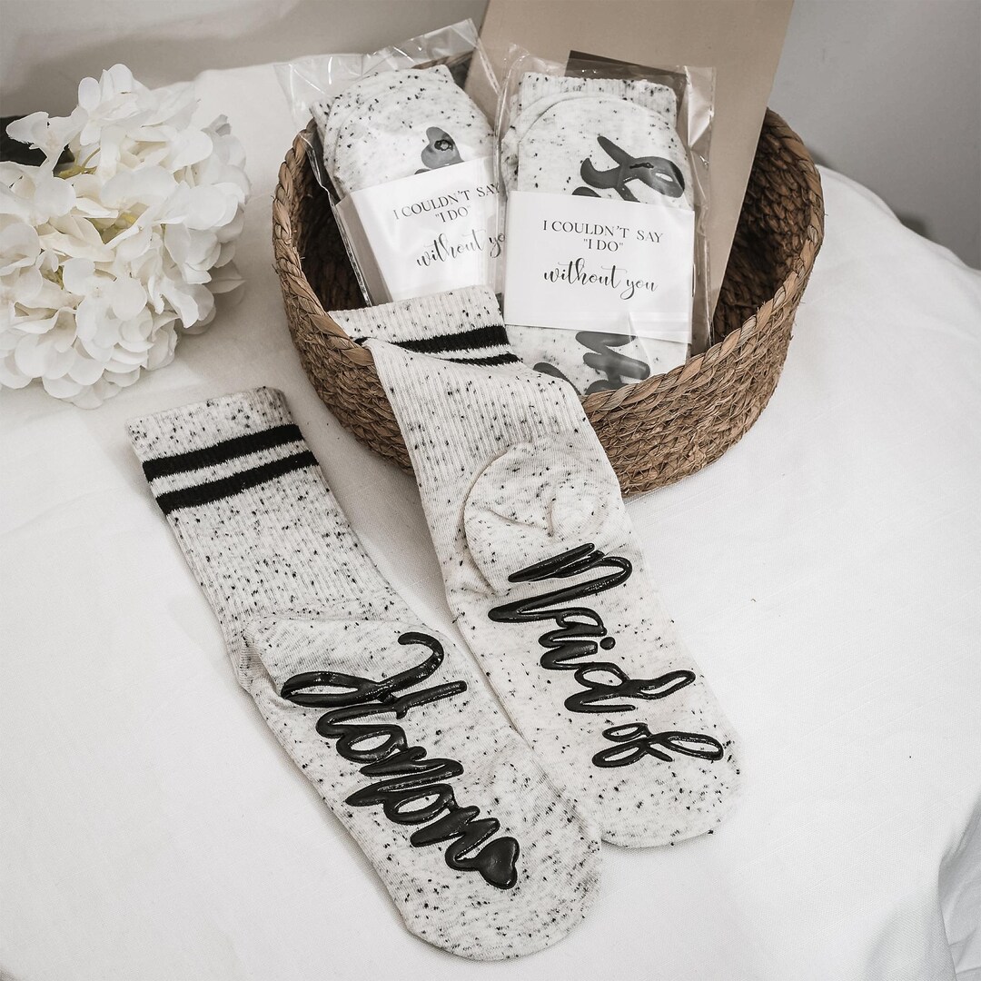 Bridesmaid Socks, Proposal Socks, Bridal Party Socks, Wedding Socks ...