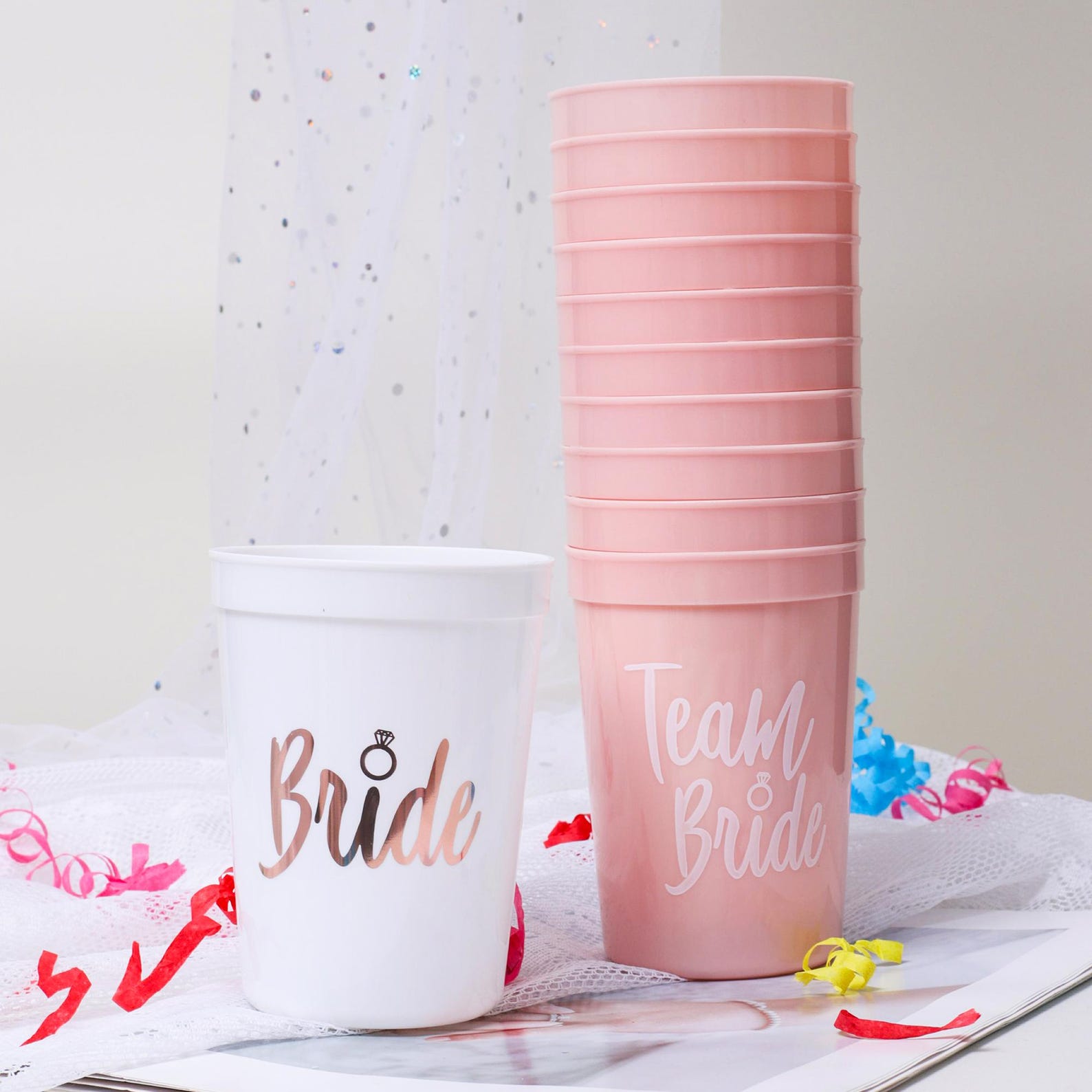 6pcs Team Bride Cup, Bridal Party Cup, Reusable Cup, Hen Party ...