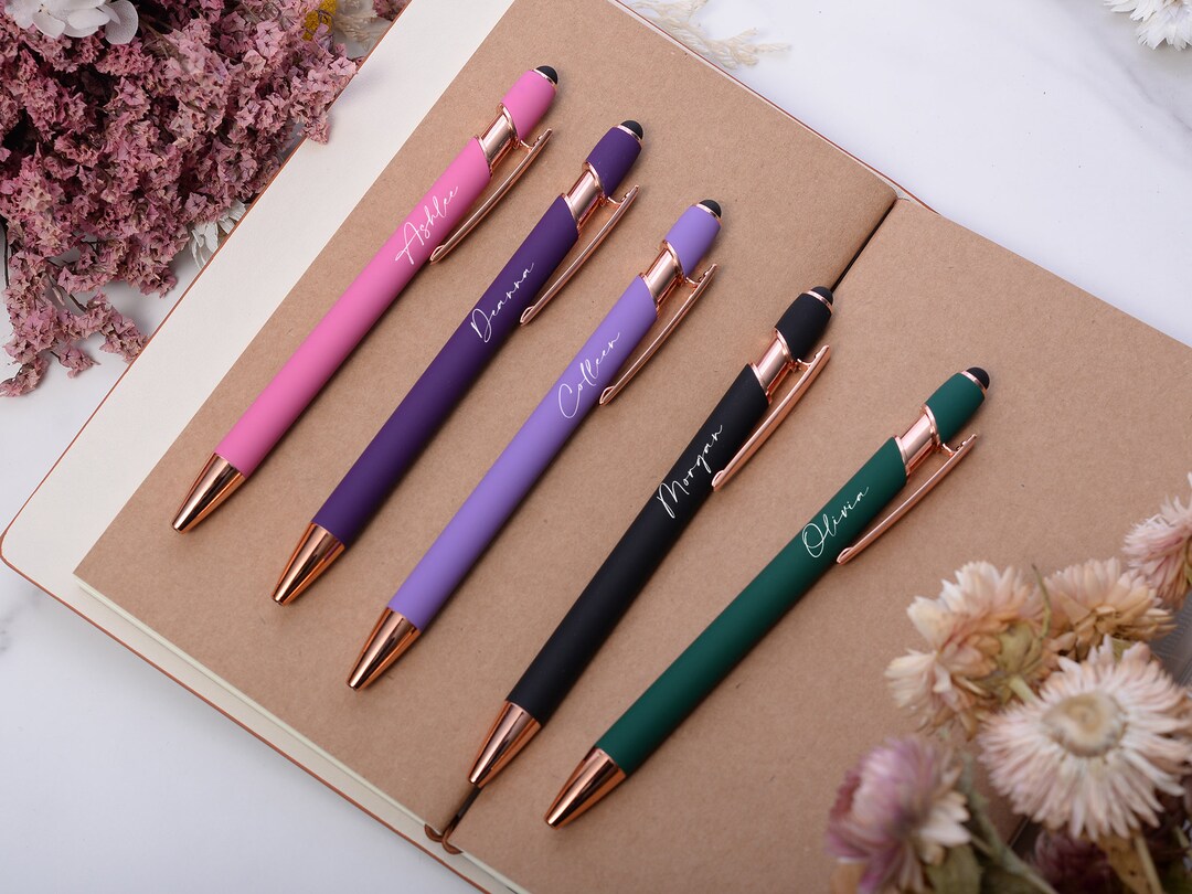 Personalised Luxurious Soft Touch Rose Gold Pen, Gift Pens for Women ...