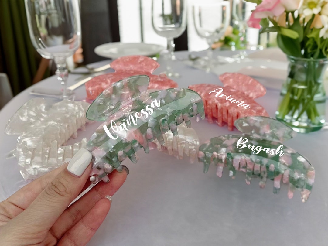 Personalized Hair Claw, Custom Hair Claw, Bridesmaid Gift Wedding Gift ...