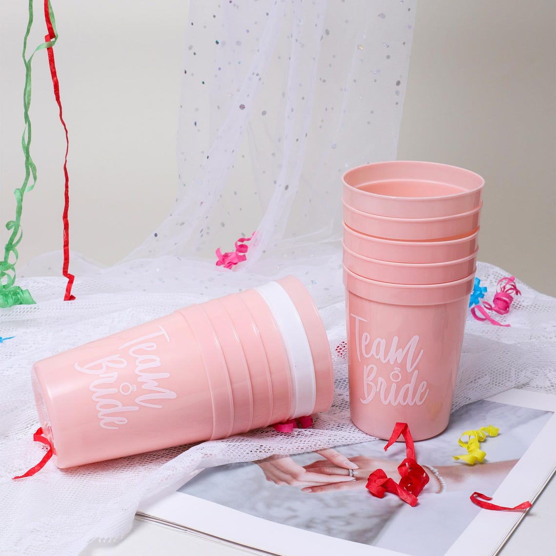 6pcs Team Bride Cup, Bridal Party Cup, Reusable Cup, Hen Party ...