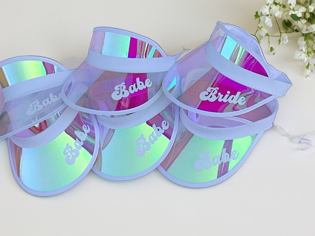 Personalized Holographic Visors,beach Bachelorette Gifts,pool Party ...