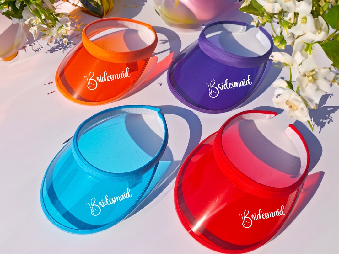Custom Plastic Sun Visors, Bridesmaids Sun Visor, Bachelorette Beach Party Gifts, Bridesmaids ...