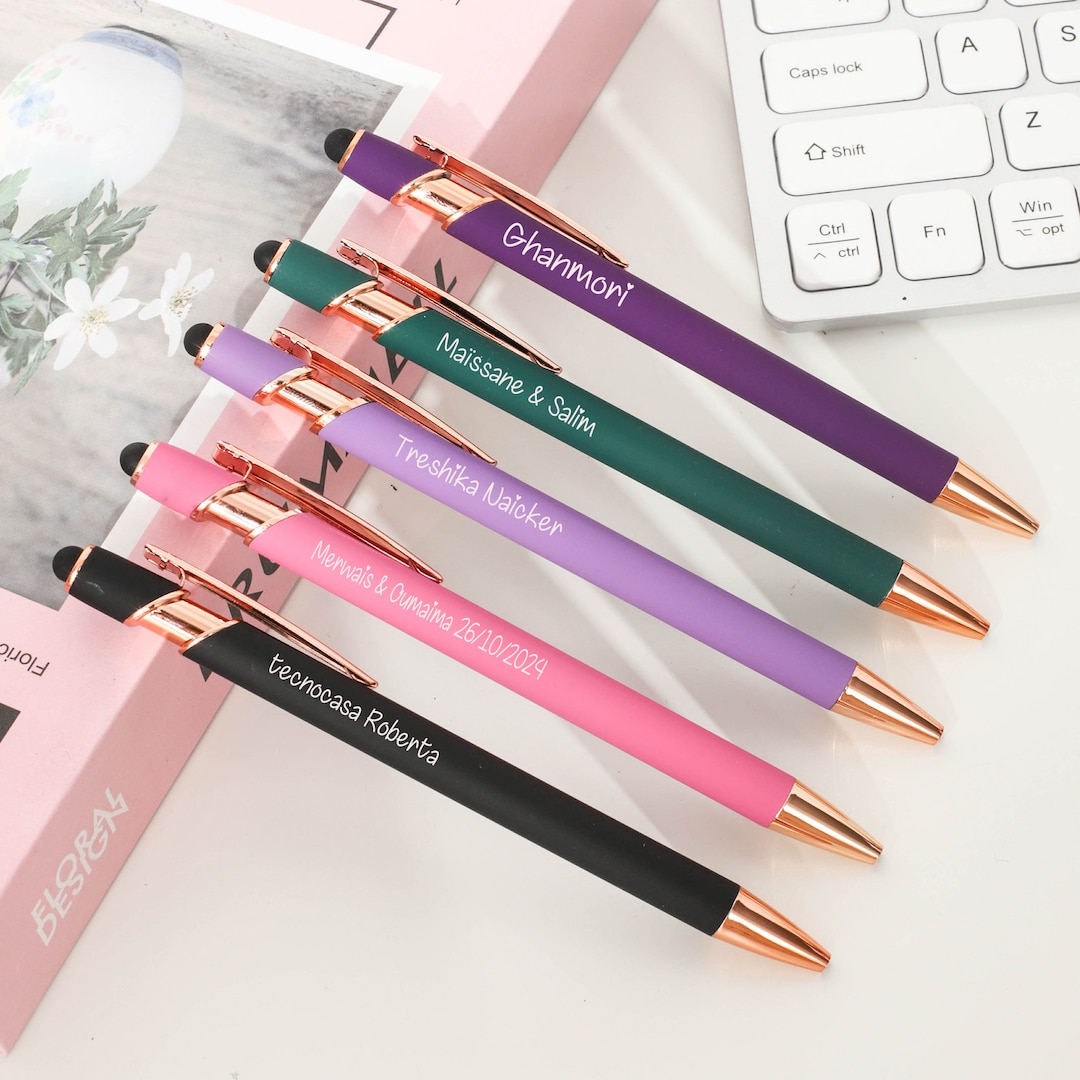 Personalised Luxurious Soft Touch Rose Gold Pen, Gift Pens for Women ...