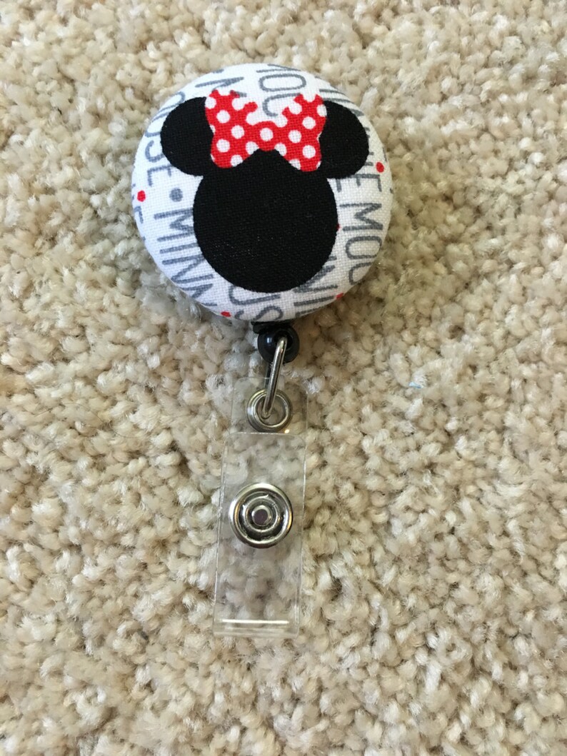 Minnie Mouse Badge Reel ID Holder - Etsy