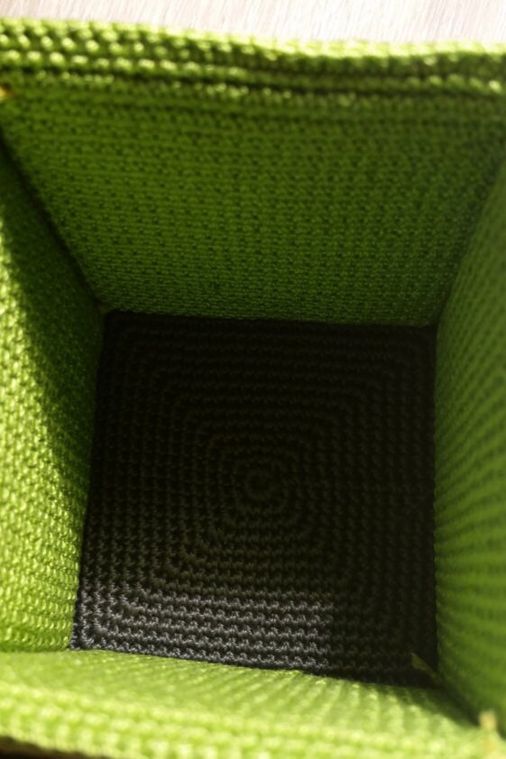 Crocheted Pencil Box Decorated With Flowers, Crochet Green Pencil Box ...