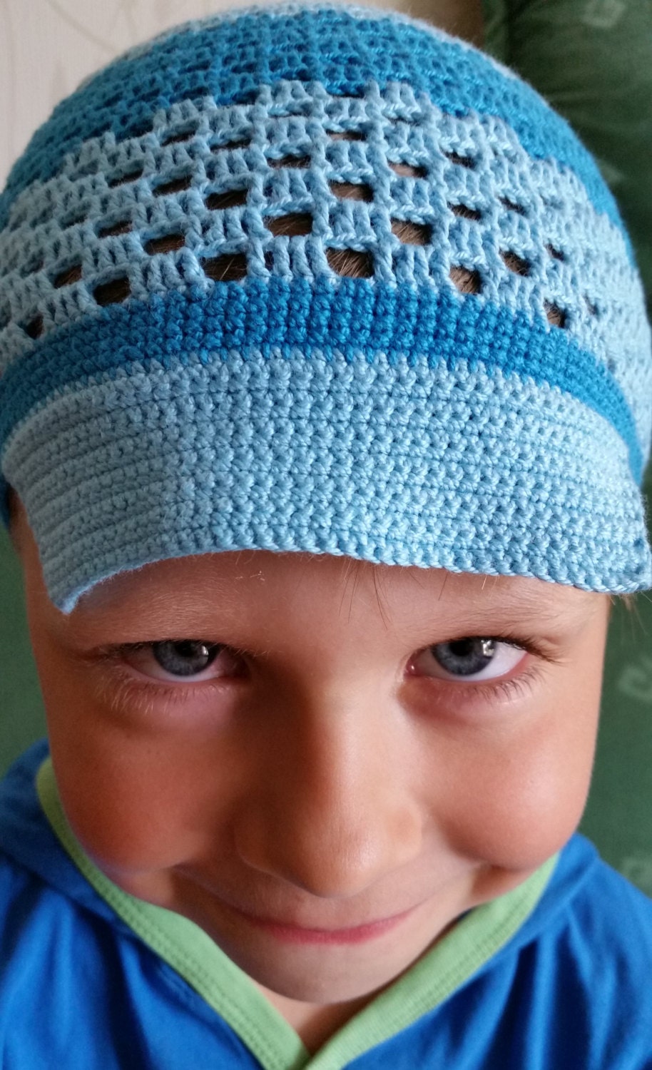 Blue Crochet Hat for Boy, Boy Cap, Hats for Boys, Handmade Hat for Boy ...