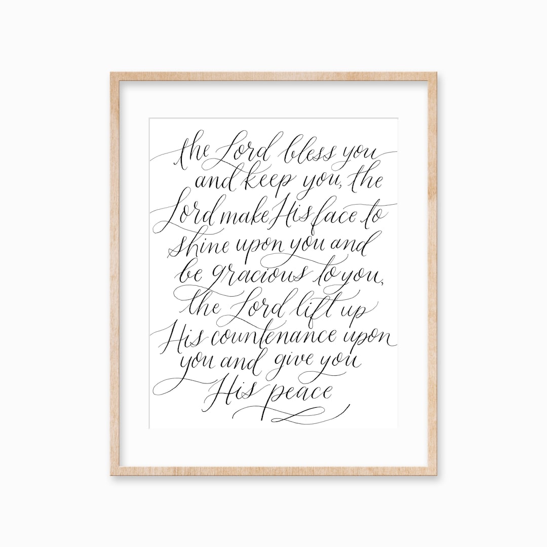 Benediction- INSTANT DOWNLOAD Calligraphy Art Print - Etsy
