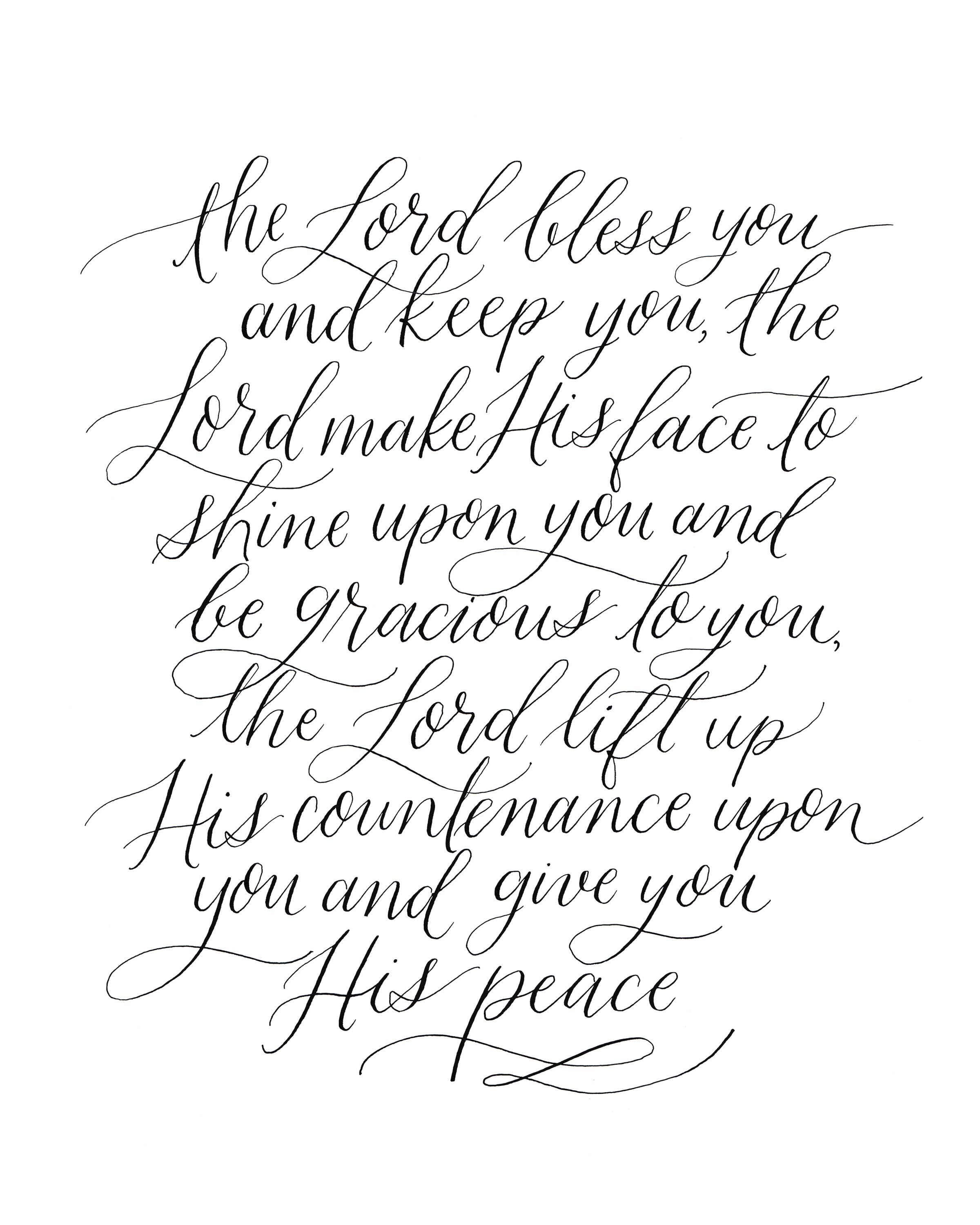 Benediction- INSTANT DOWNLOAD Calligraphy Art Print - Etsy