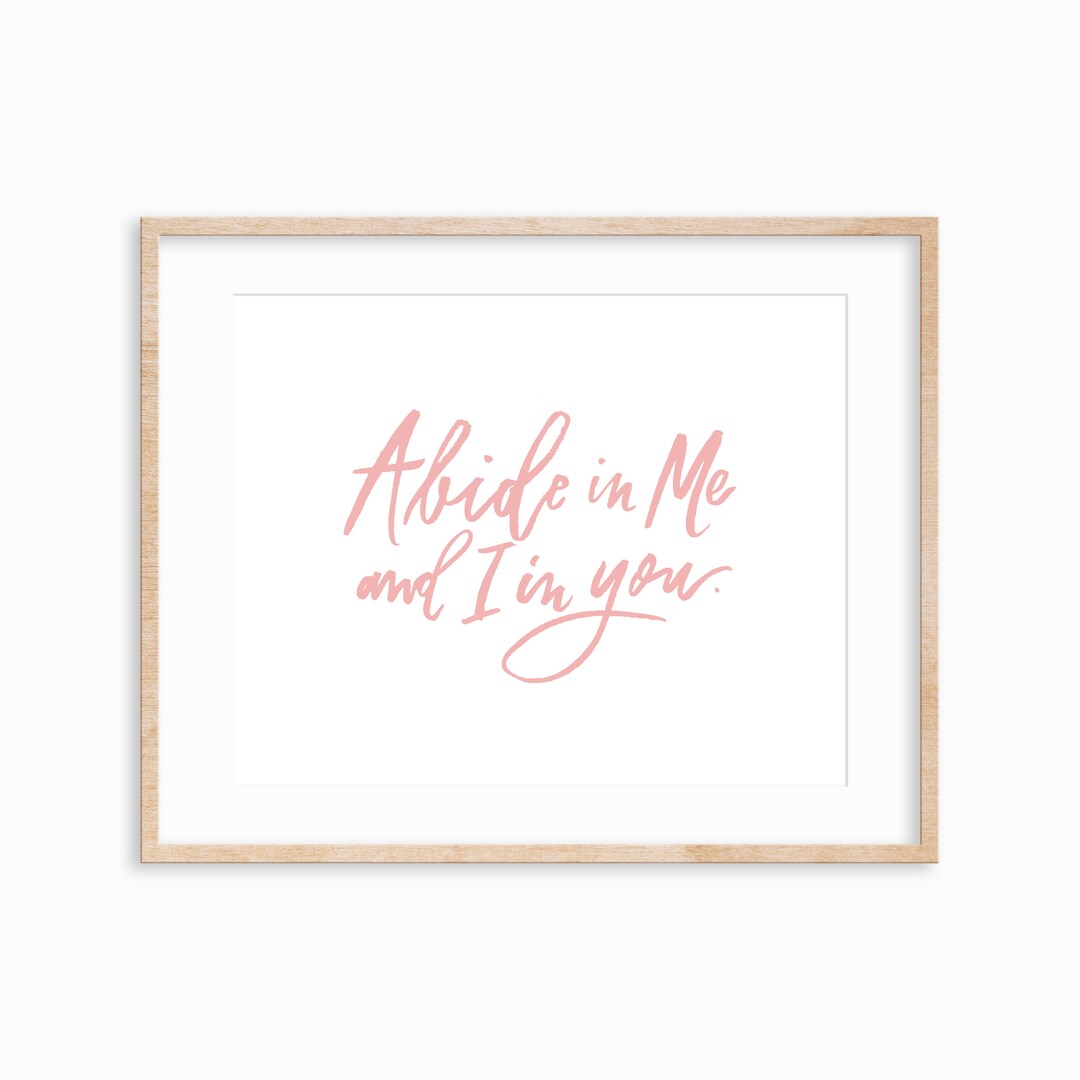 Abide - INSTANT DOWNLOAD Brush Lettering, Blush Pink - Etsy