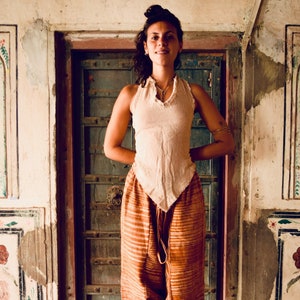 Natural Cotton Frayed Out Backless Top - Etsy