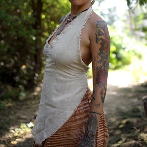 Natural Cotton Frayed Out Backless Women Top - Etsy