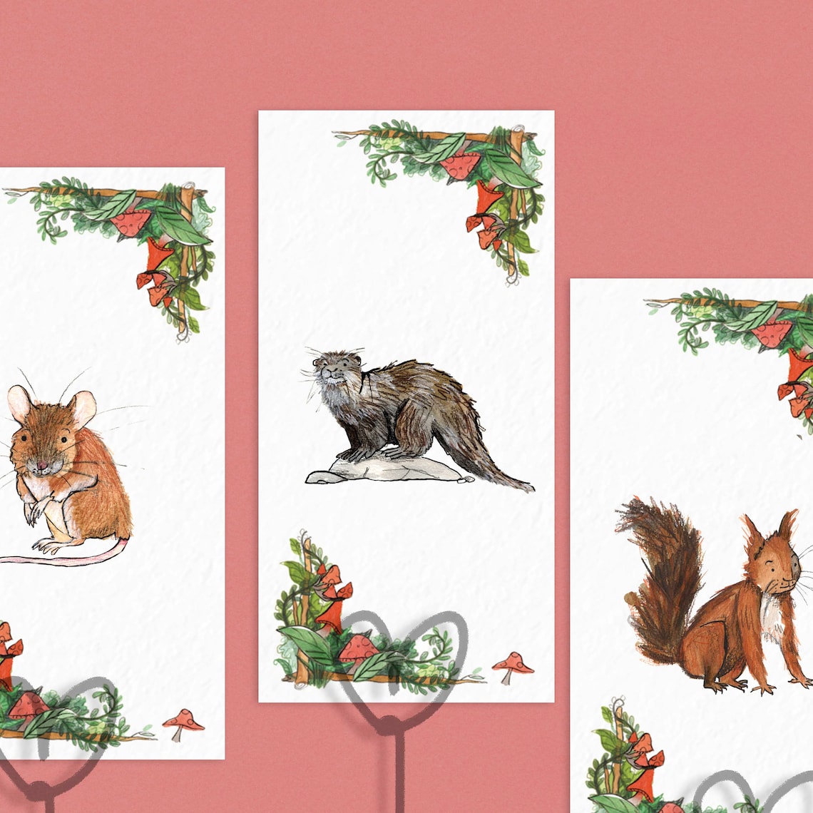 Illustrated Woodland Animal Table Numbers | Etsy