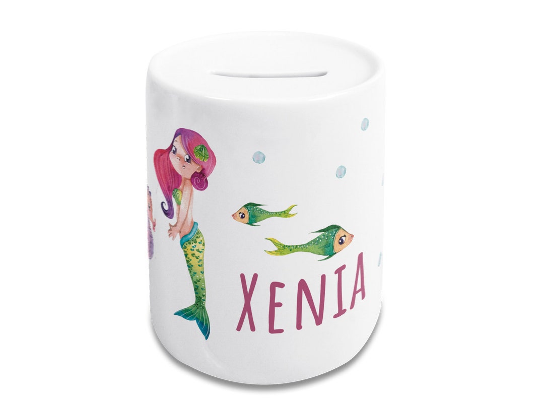 Money Bank With Name Girl Mermaid Pisces Mermaid Coin Bank - Etsy