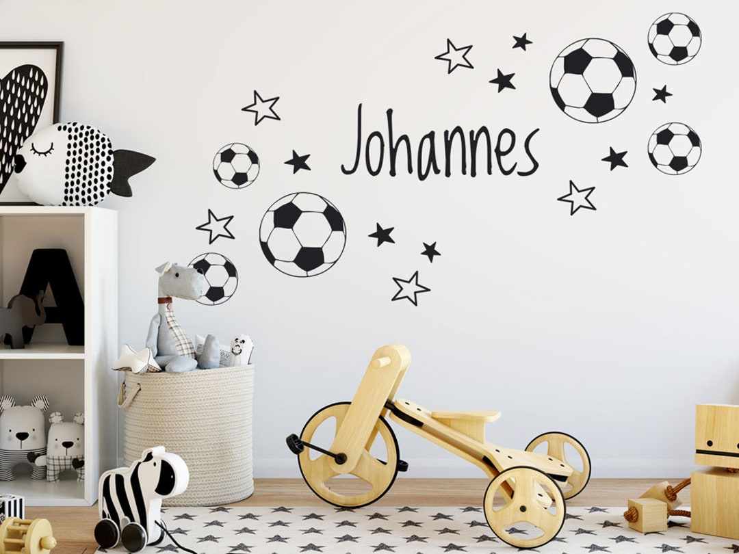 Wall Sticker Football With Name Children's Room, Gift for Boy, Football ...