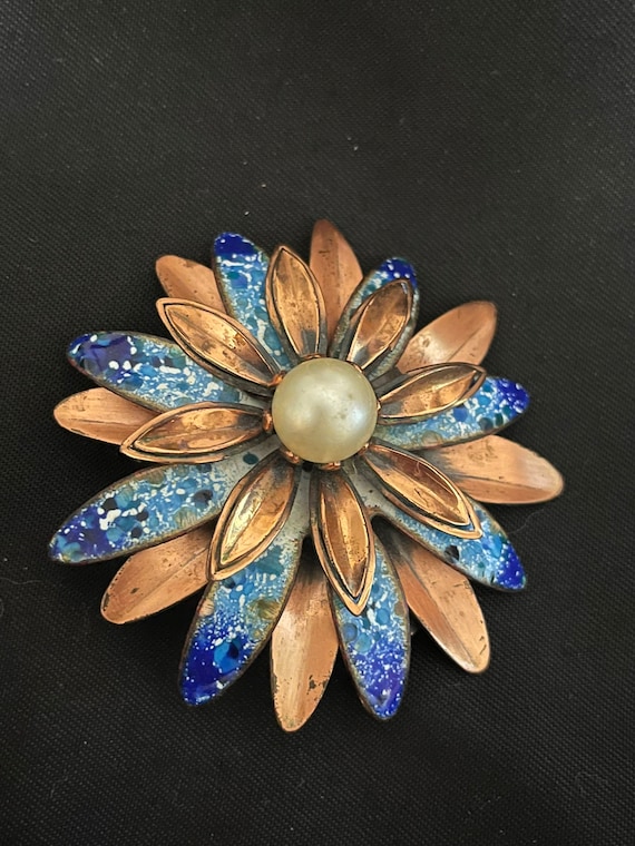 Blue mosaic enamel copper - Gem