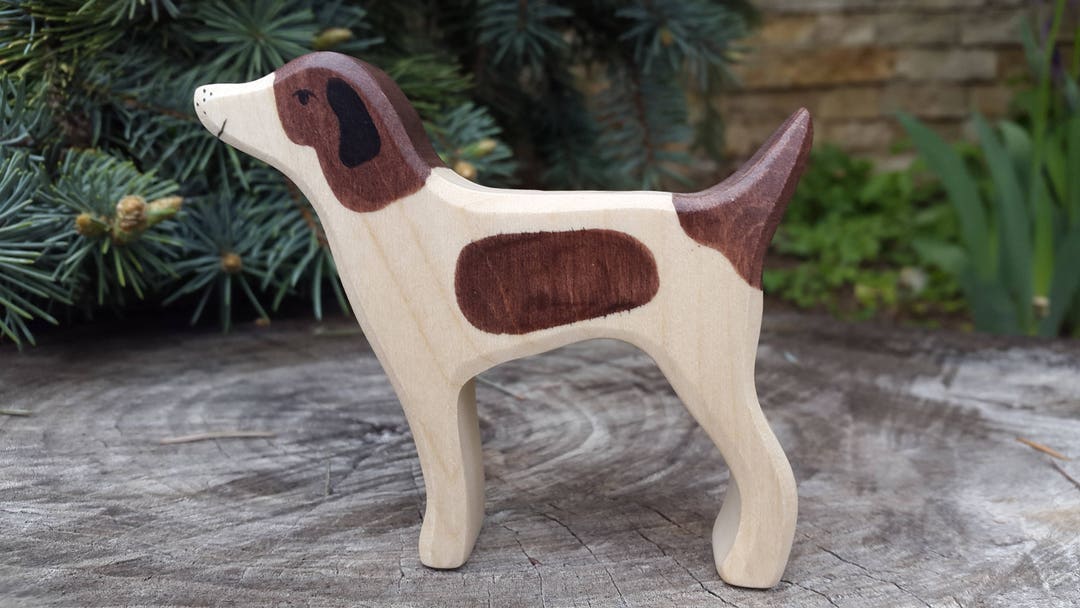 Wooden Dog, Flecked Dog, Dog Figurine, Wooden Animals, Wooden Dogs, Dog ...