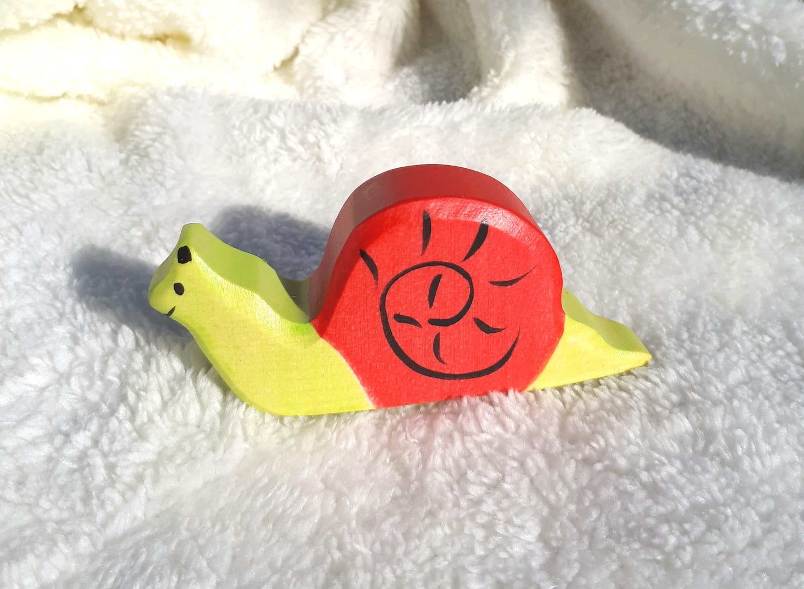 Wooden Snail Red Snail Toy Snail Figurine | Etsy