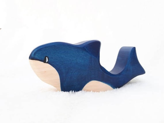 Wooden Whale Blue Whale toy marine animals Baby Blue whale | Etsy