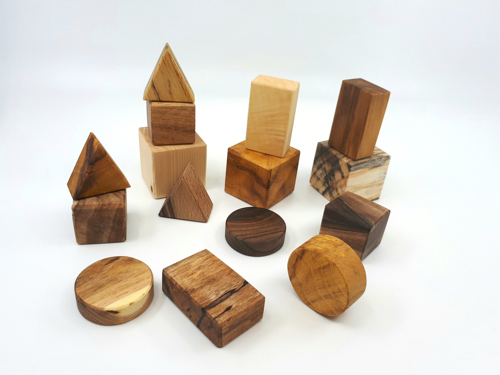 Wooden blocks geometric figures baby first toy home | Etsy