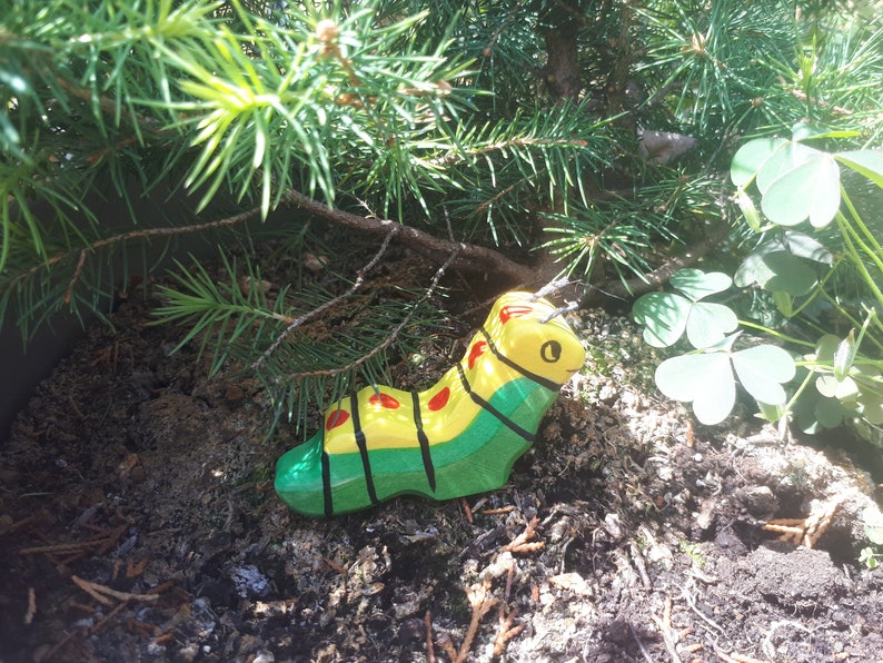 Wooden Worm Silk Worm Toy Worm Toy Green Worm Toy - Etsy