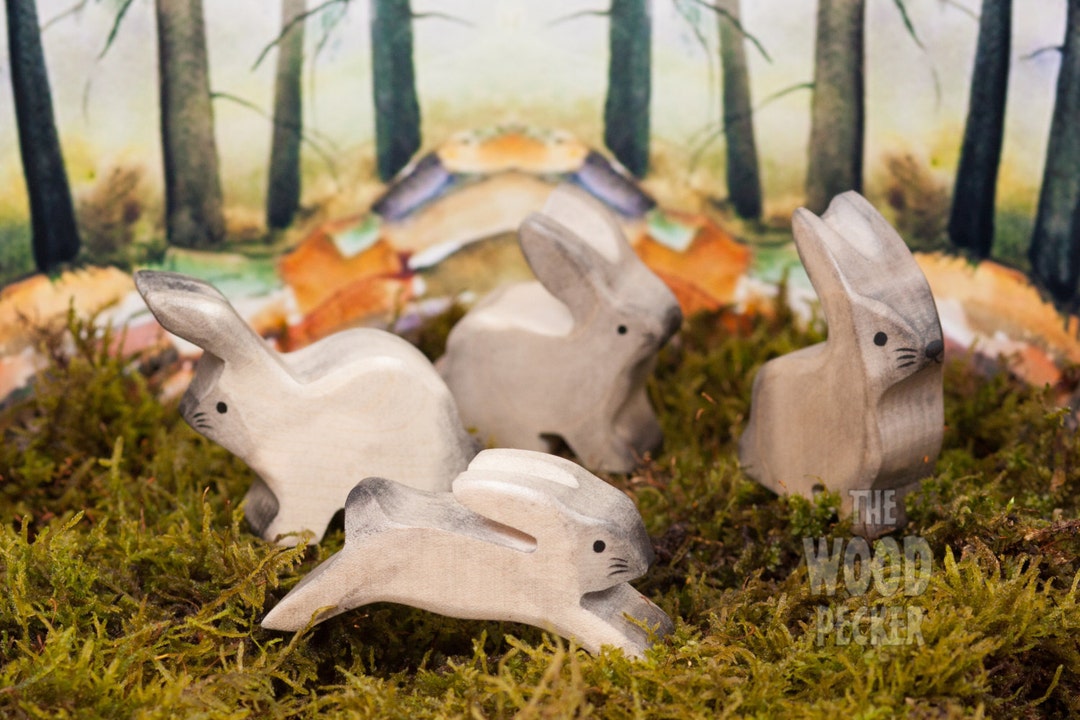 Wooden Bunny, Wooden Toys, Wooden Rabbit, Eco-friendly Wooden Easter ...