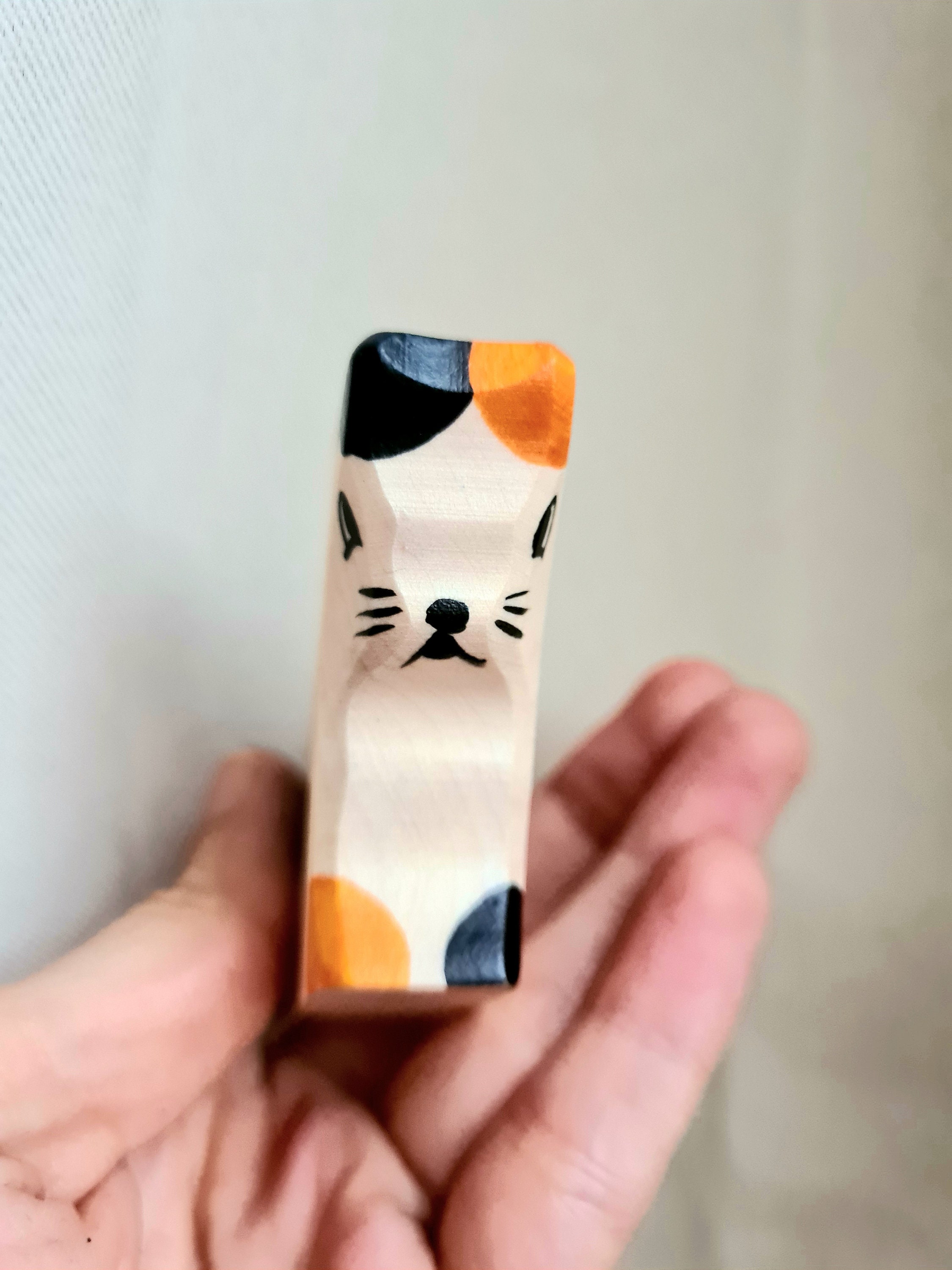 Calico Cat Wooden Cat Calico Cat Figurine | Etsy