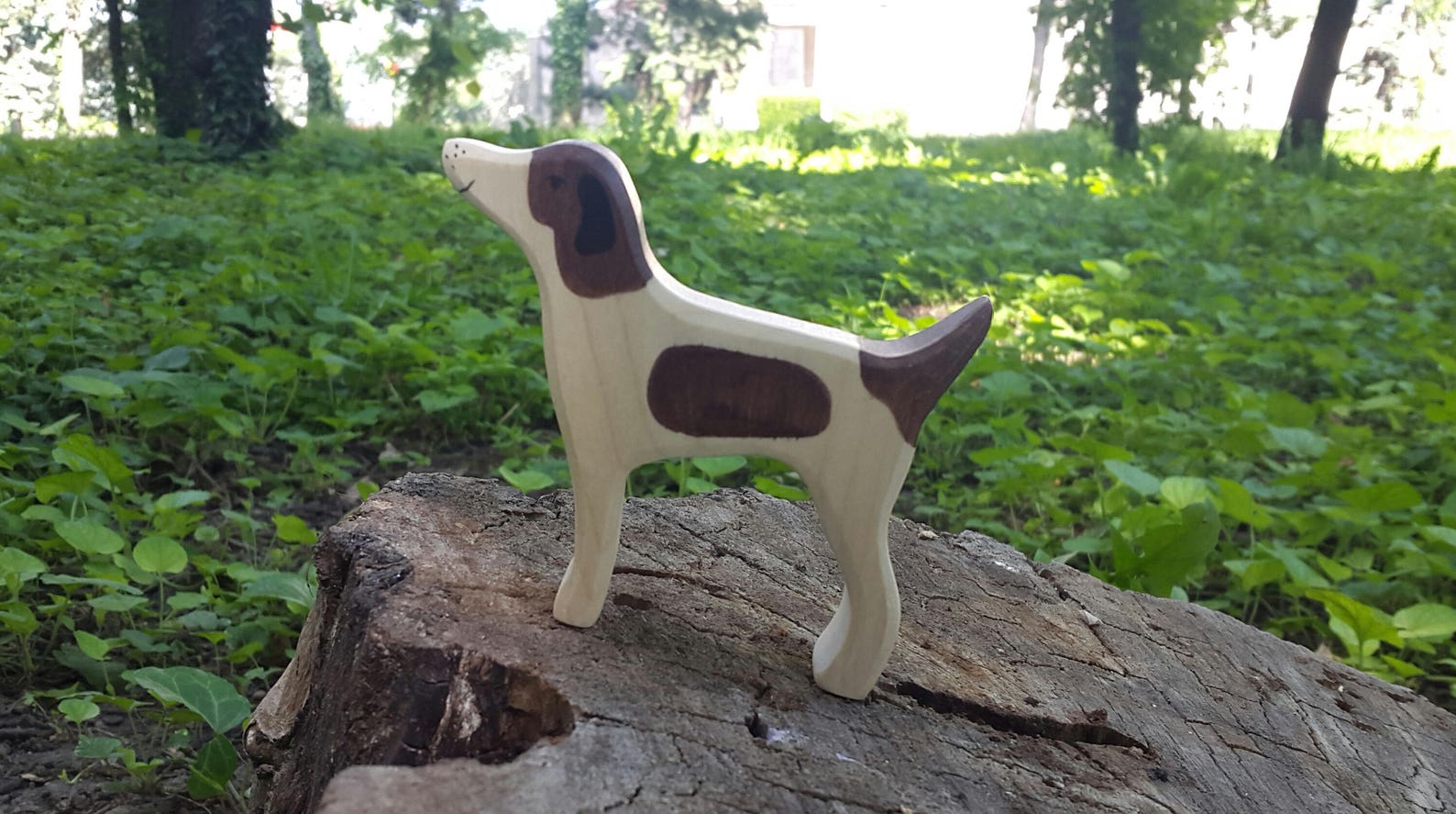 Wooden Dog Flecked Dog Dog Figurine Wooden Animals Wooden - Etsy