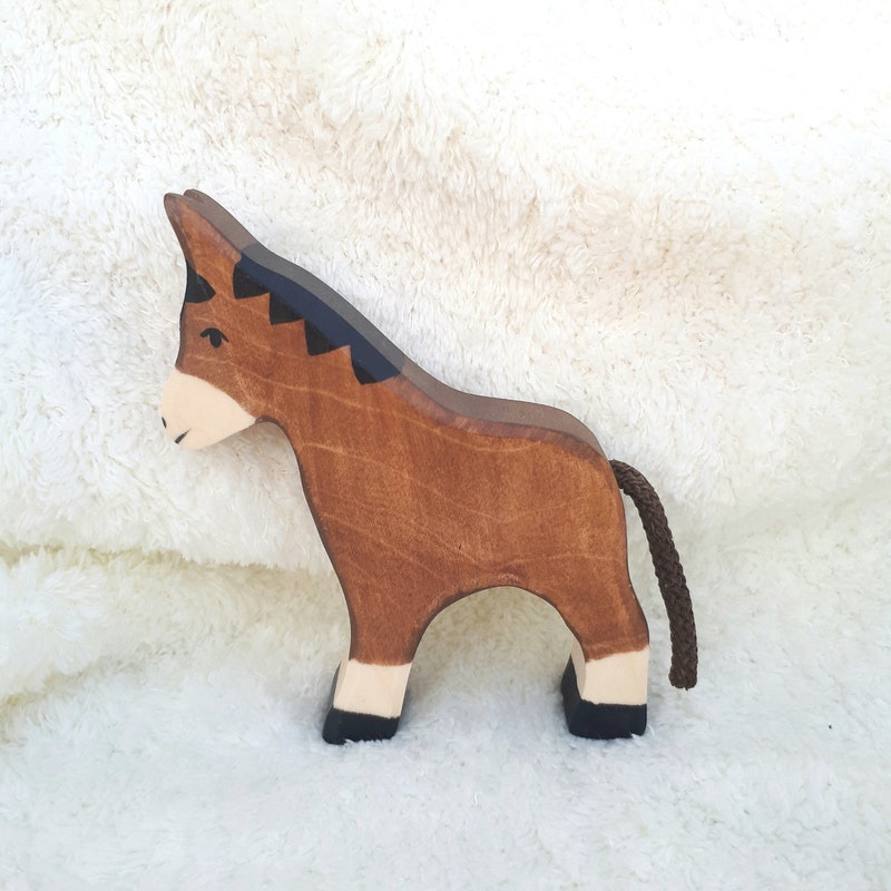 Wooden Donkey Figurine - Etsy