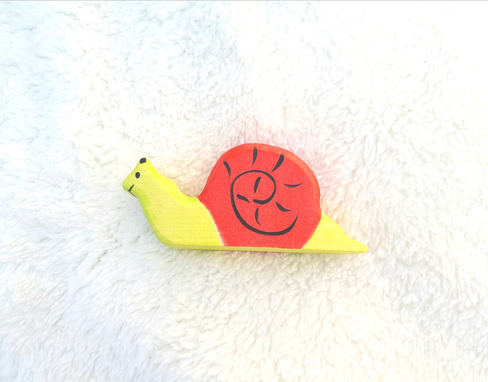 Wooden Snail Red Snail Toy Snail Figurine | Etsy