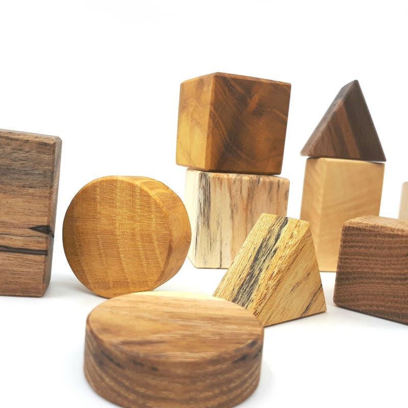 Wooden Geometric Blocks - Etsy