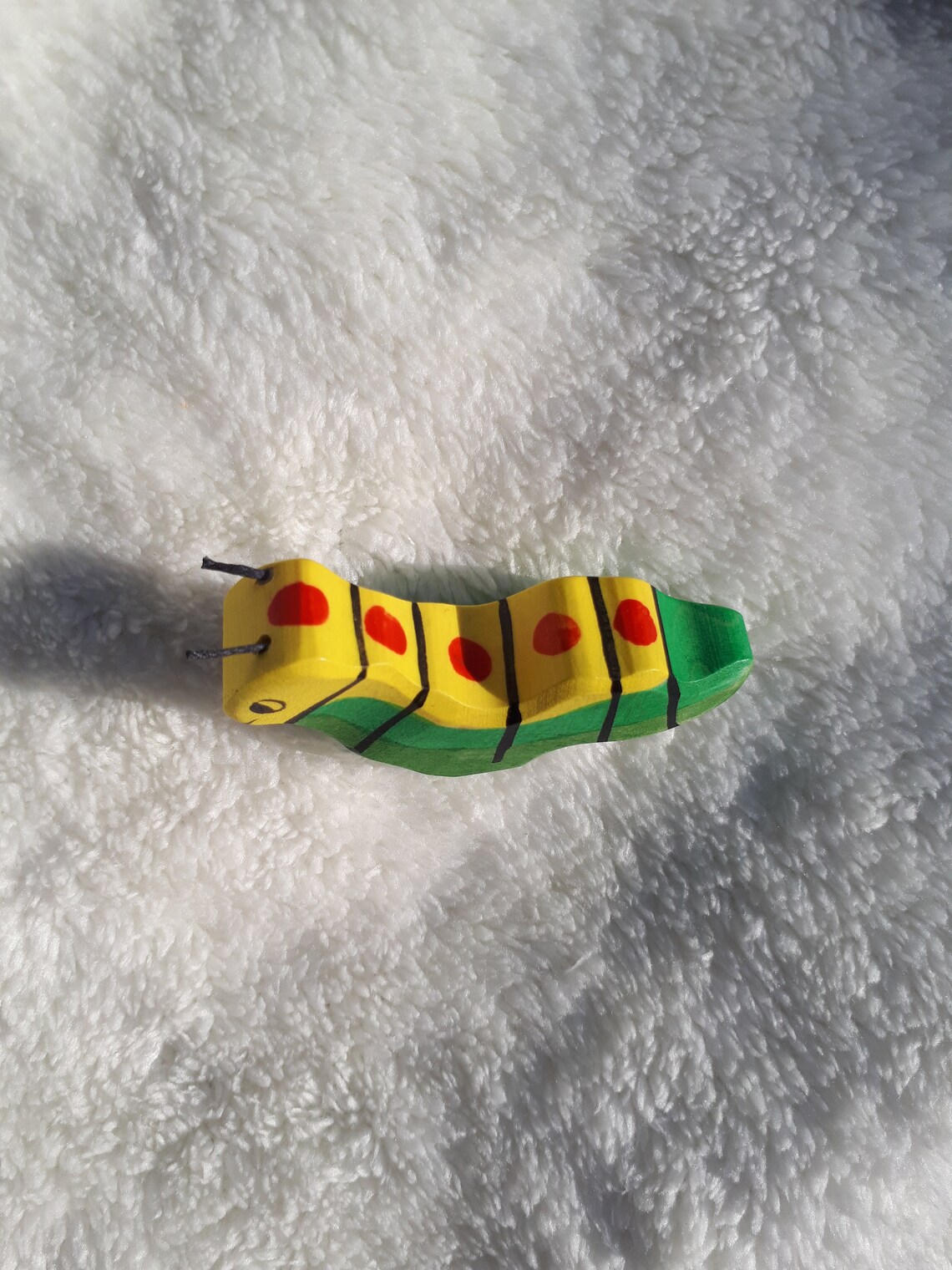 Wooden worm silk worm toy worm toy green worm toy | Etsy