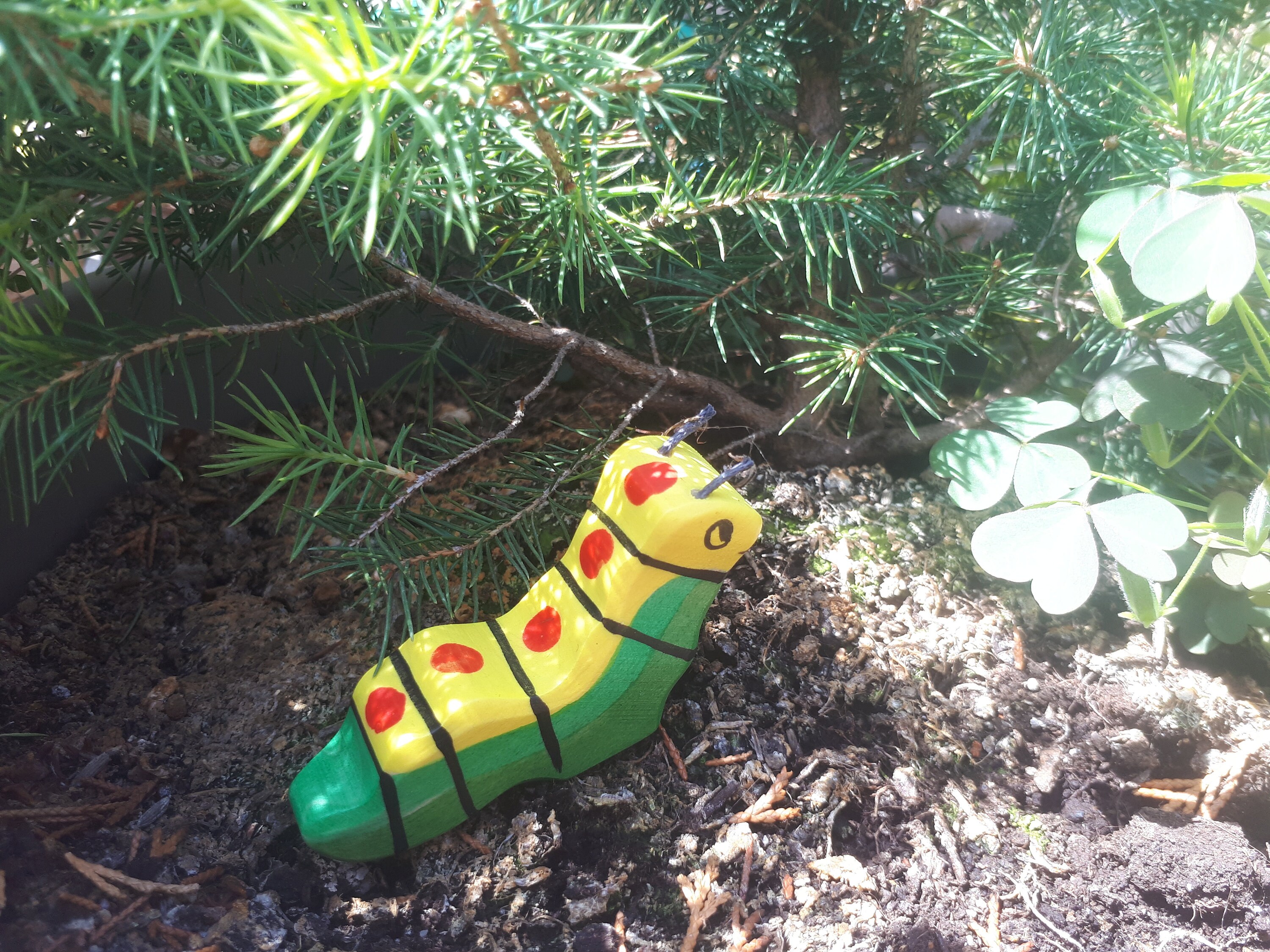 Wooden worm silk worm toy worm toy green worm toy | Etsy
