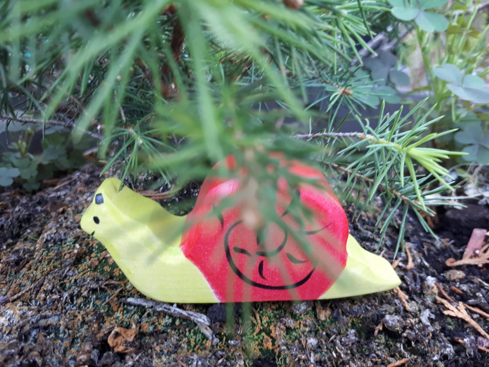 Wooden Snail Red Snail Toy Snail Figurine | Etsy