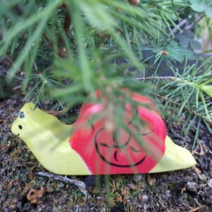 Wooden Snail, Red Snail Toy, Snail Figurine - Etsy