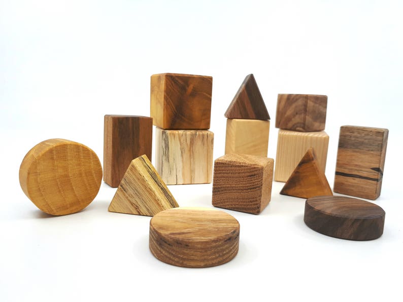 Wooden blocks geometric figures baby first toy home | Etsy