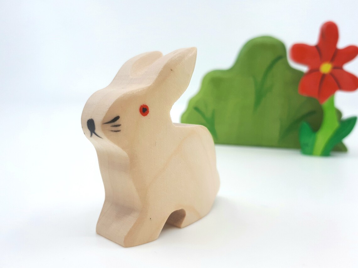 Wooden Bunny Wooden Toys Wooden Rabbit Eco-friendly Wooden - Etsy
