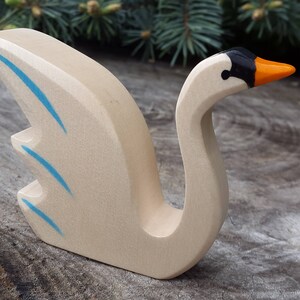 Wooden Swan Toy, Waldorf Toys, Baby Shower, Swan Figurine, Toys for ...